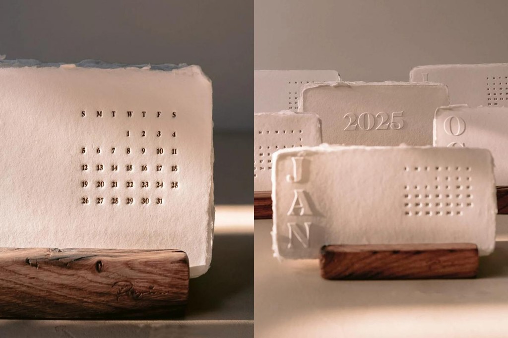 High-quality Printing Calendar Sustainable Wooden Calendar Stand 2025 ...