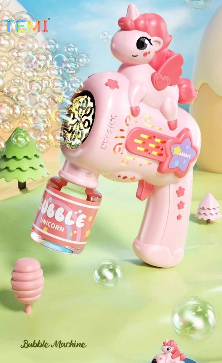 TEMI Unicorn Bubble Machine Toy Automatic Bubble Blowing Outdoor Kids ...
