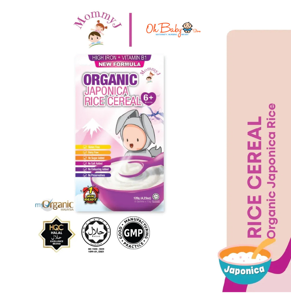MommyJ Organic Rice Cereal Japonica 6+ Months / 3 Grains 9+ Months (120g) | Shopee Malaysia