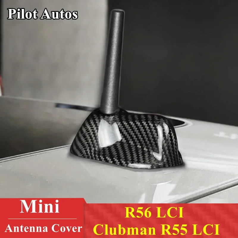 Car Roof Signal Shark Fin Aerial Antenna Genuine Carbon Cover For Mini ...