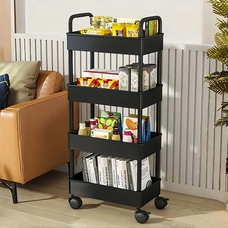 3/4/5 Tiers Multi Usage Storage Trolley Rack Movable Rolling Utility ...