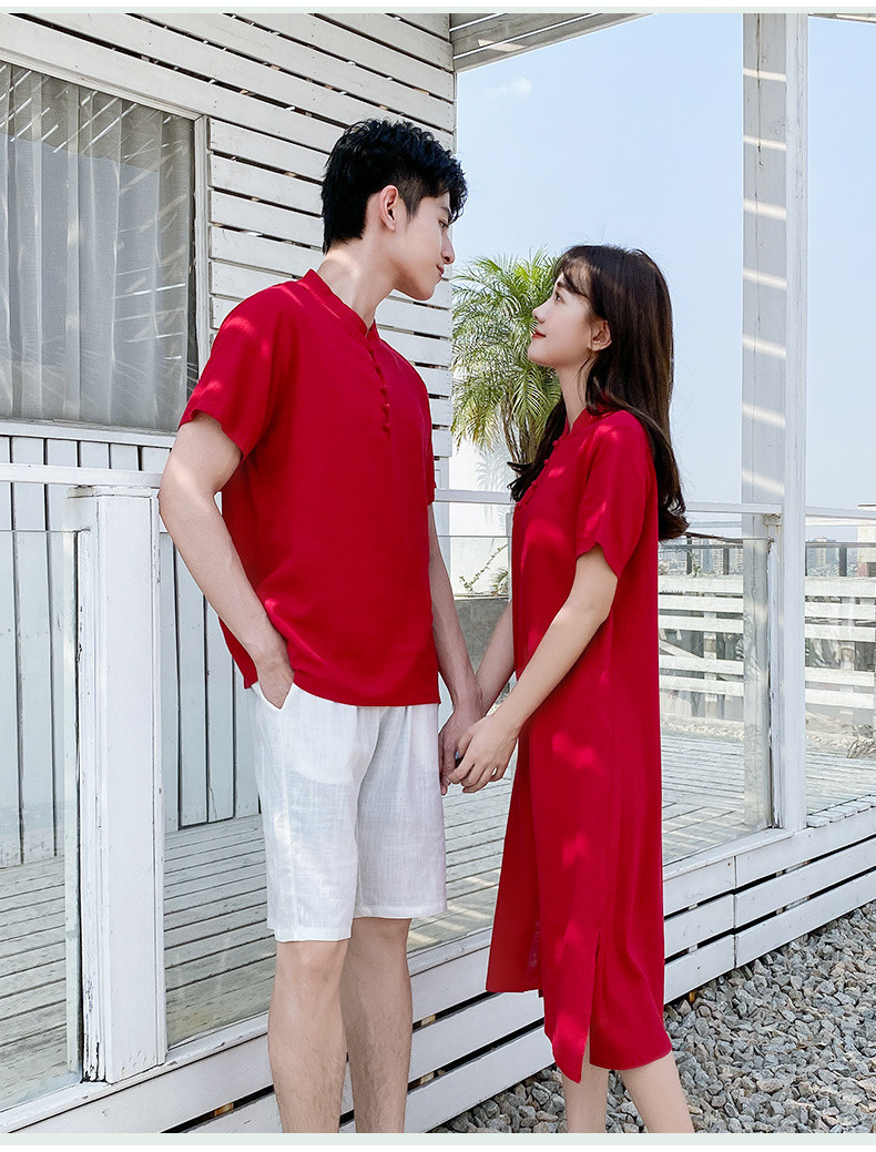 Chinese New Year Couple Matching Outfits Chinese Style Couple Set Women ...