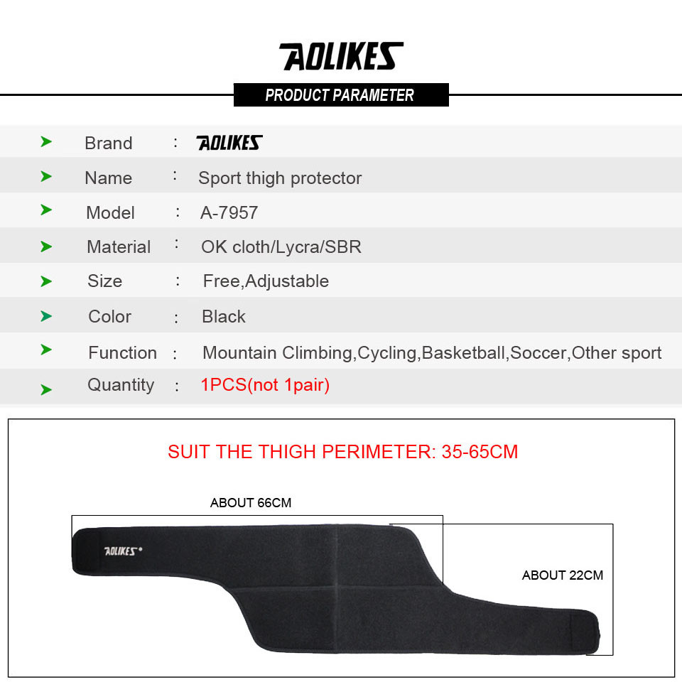 AOLIKES 1PCS Sport Thigh Guard Muscle Strain Protector Muslo Pads ...