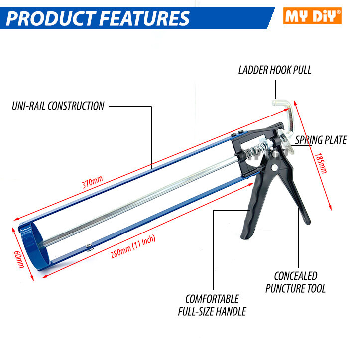 SILICONE GUN 11 inch SILICONE CAULKING GUN FOR PRESSING INJECT SILICONE ...