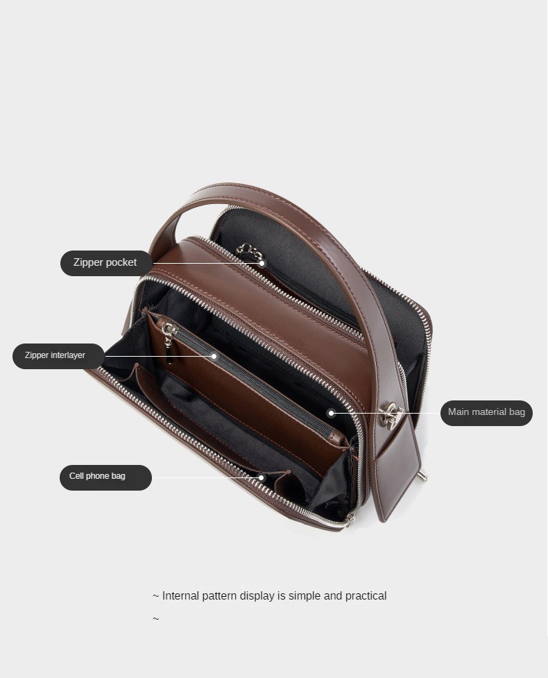 Genuine Genuine Leather Shoulder Diagonal Small Square Bag 2025 New ...