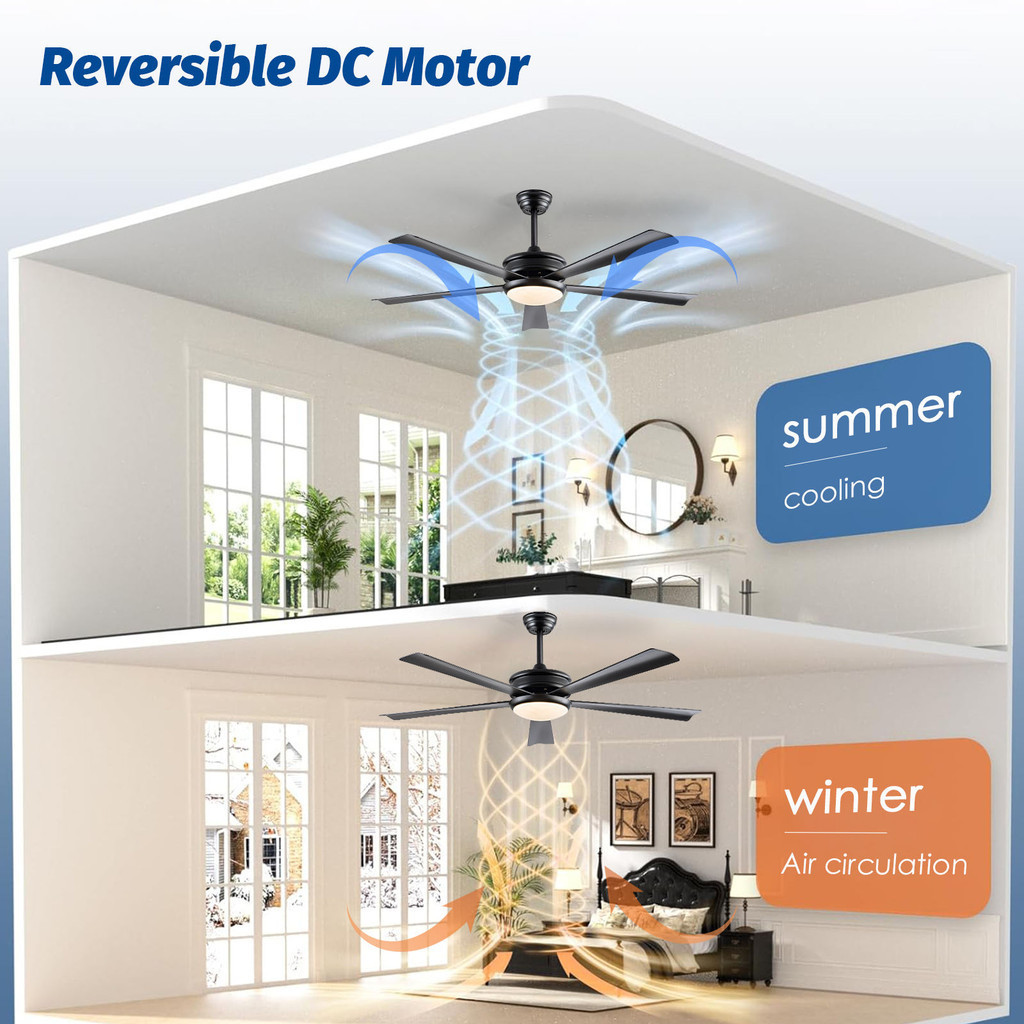 🔥HOT🔥25"40"52" DC Silent Ceiling Fan with Light Strong Wind Kipas ...
