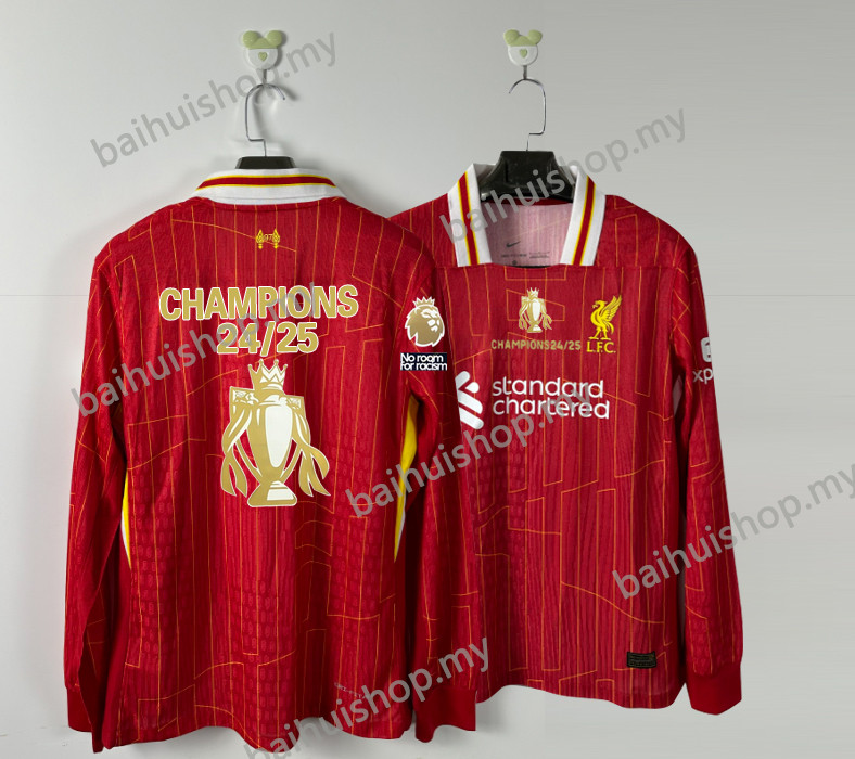 24-25 Fan Edition Long Sleeve Liverpool Chest with Gold Cup Football ...