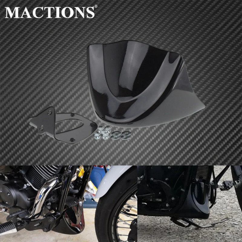 Motorcycle Front Chin Spoiler Lower Chin Air Dam Fairing Gloss Black ...