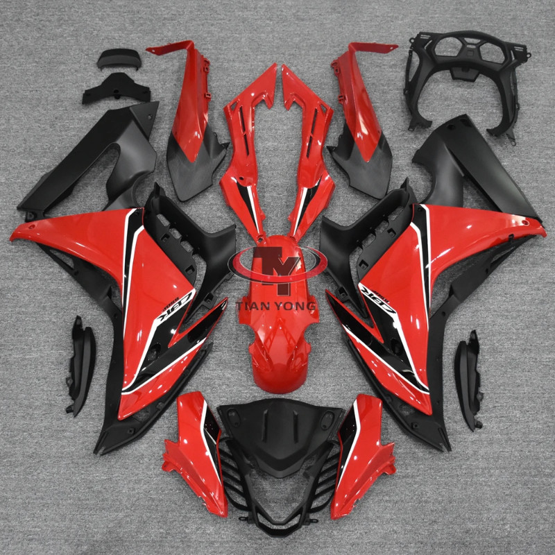 Bodywork Cowling Bright red black floral lines Motorcycle For Honda ...
