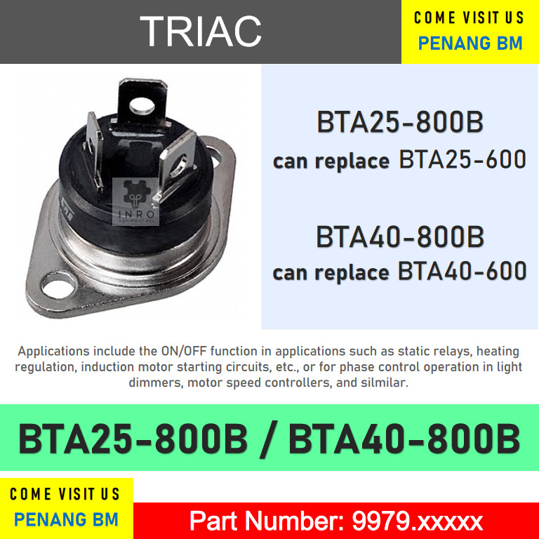BTA25-800B BTA40-800B TRIAC Through Hole 3-pin Thyristor RD-91 Water ...