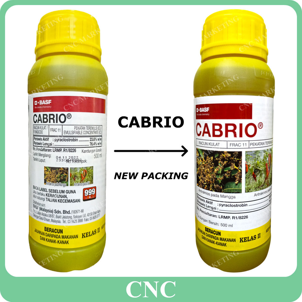 500ML Cabrio BASF Pyraclostrobin 23.6% Fungicide Racun Kulat Antraknos Hawar Sigatoka Blight ...