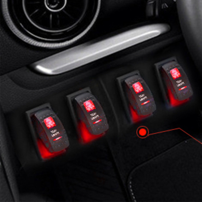 5pin Red LED Light Rocker Switches 20A/12V 10A/24V on/Off Toggle ...