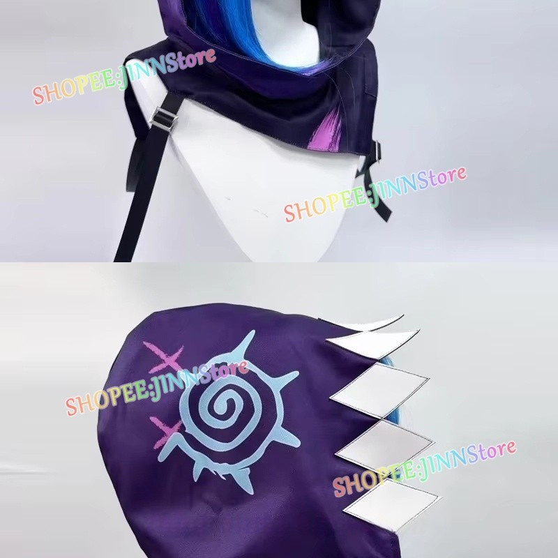 - JINN - League of Legends Arcane Season 2 JINX Cosplay Shark Cap Wig ...