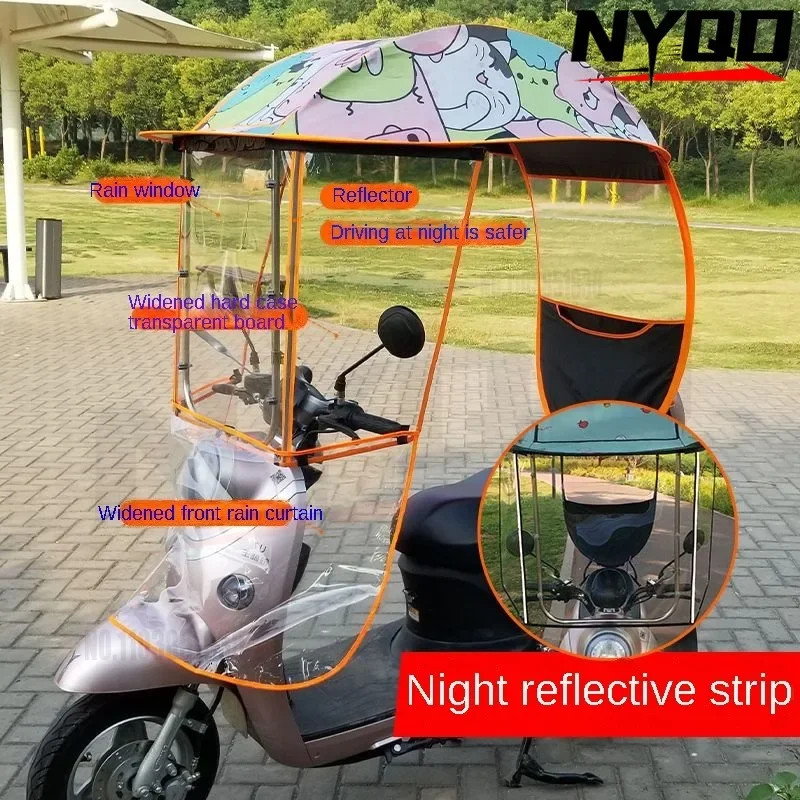 Electric Vehicle Canopy New Motorcycle Windshield Tricycle Canopy ...
