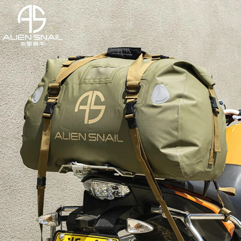 ALIEN SNAIL Waterproof Motorcycle Rear Tail Bag Storage Travel Dry Bag ...