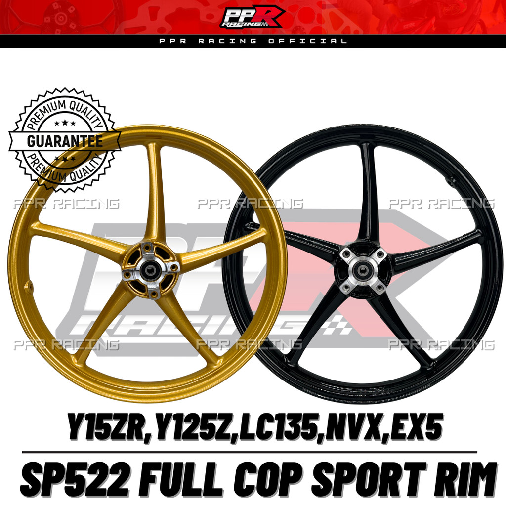 ENKEI SP522 SPORT RIM BLACK GOLD Y15 Y15ZR Y16 Y16ZR LC135 LC4S LC5S Y125Z NVX SP EX5 HIGH POWER ...