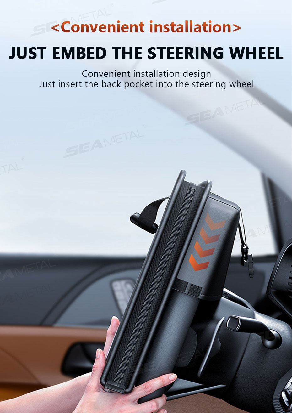 SEAMETAL Car Laptop Holder Leather Car Seat Back Hanging Notebook Table ...