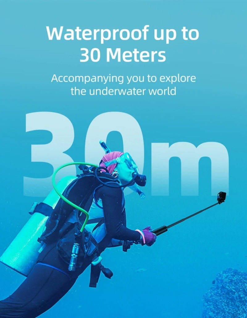 TELESIN Floating Tripod Underwater Retractable Selfie Stick Tripod is ...