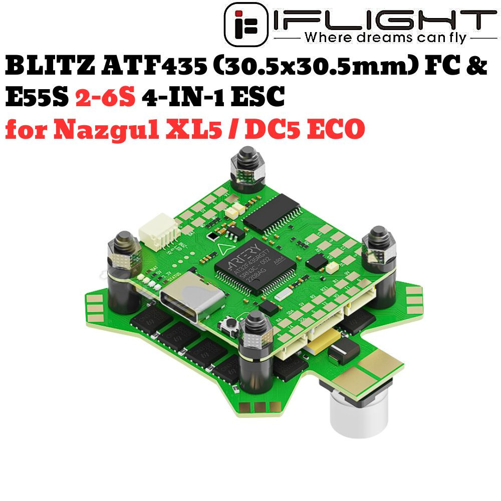iFlight 30.5×30.5mm BLITZ ATF435 Flight Controller & E55S 55A 2-6S 4In1 ...