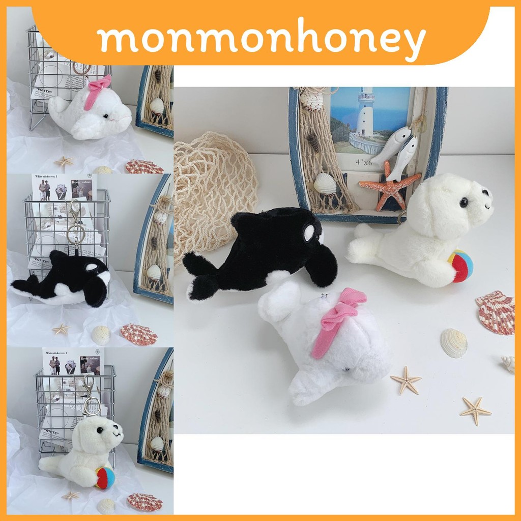 Soft And Cute Dolphin Whale Seal Plush Keychain Toy Adorable Stuffed ...