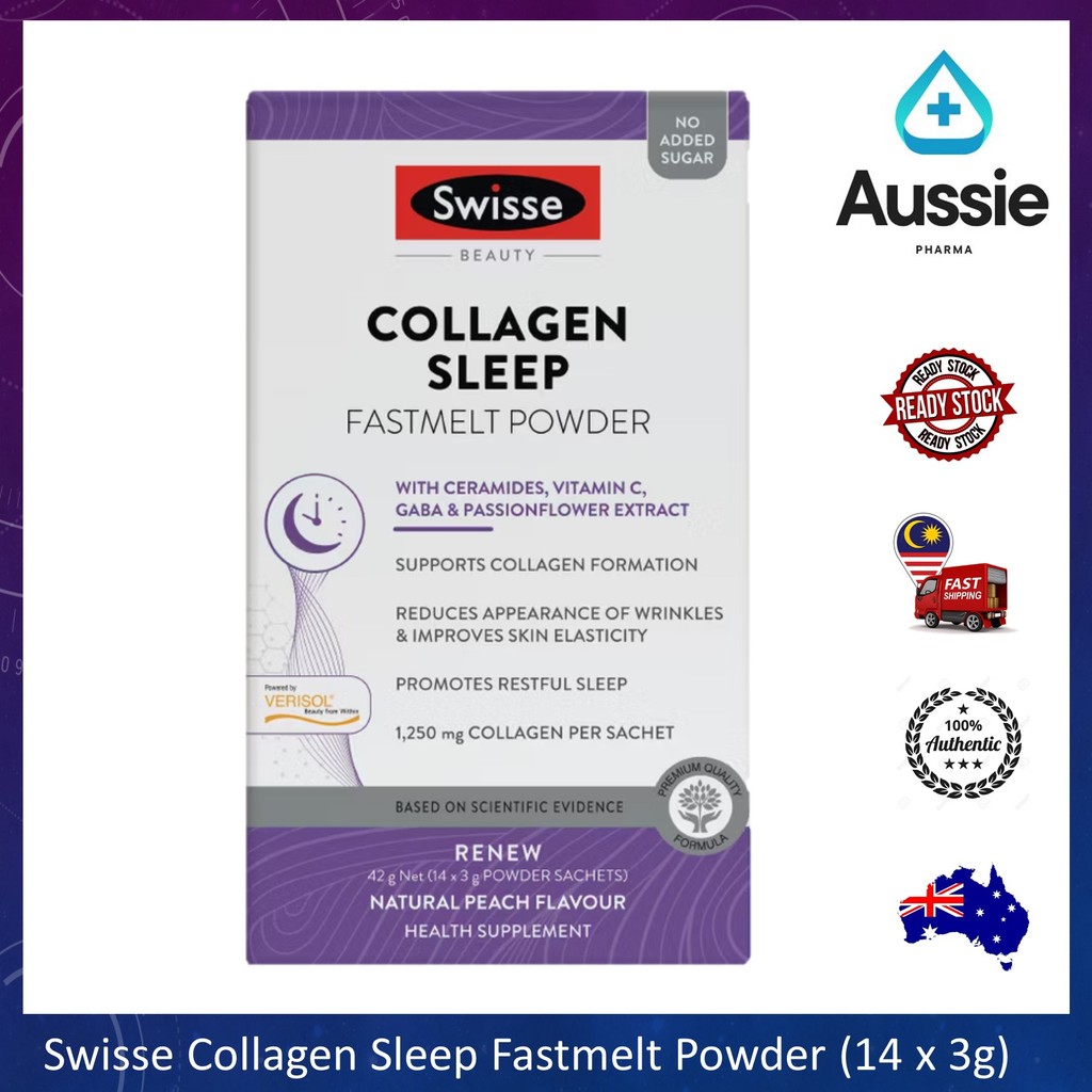 SWISSE Beauty Collagen Sleep Fastmelt Powder 14 x 3g | Shopee Malaysia
