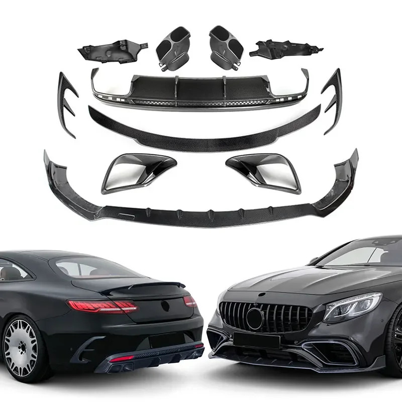 for Mercedes Benz S Class Coupe W217 C217 KO style dry carbon fiber car ...