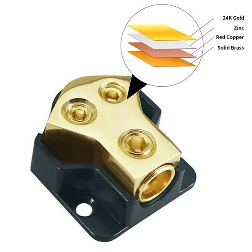 JUMLEE ️1PCS 2-Way Distribution Block Power/Ground Splitter For Car ...