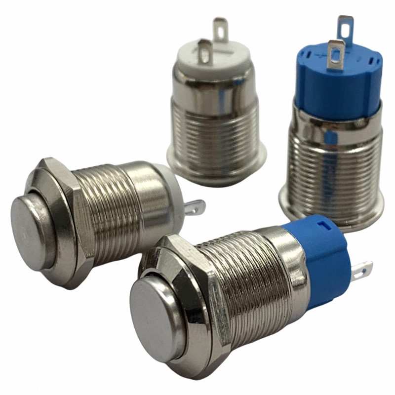 12mm 2Pin Metal Button Switch 3A 250V AC Latching / Momentary ...