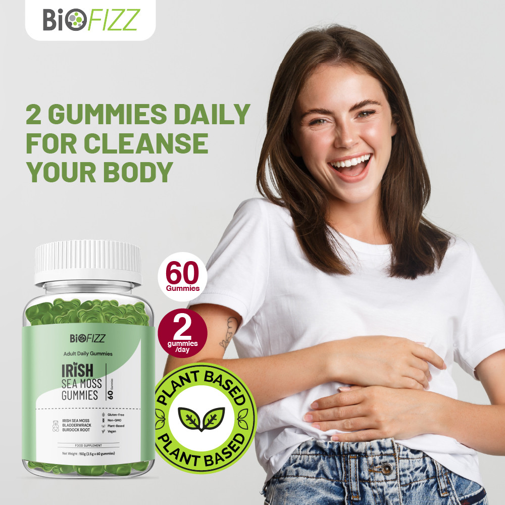 BIOFIZZ Halal Irish Sea Moss Gummy Detox 18 Essential Vitamins ...