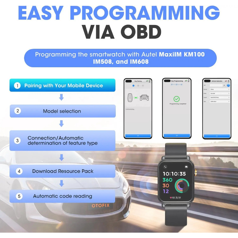 OTOFIX Smart Watch Smart Keys Car Key Programming Smart Watch work with ...