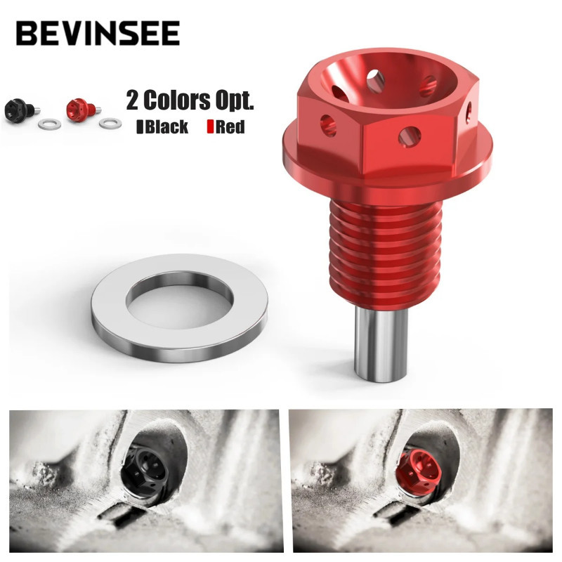 M12x1.5 Magnetic Oil Drain Plug Aluminium Oil Drain Sump Nut for BMW ...