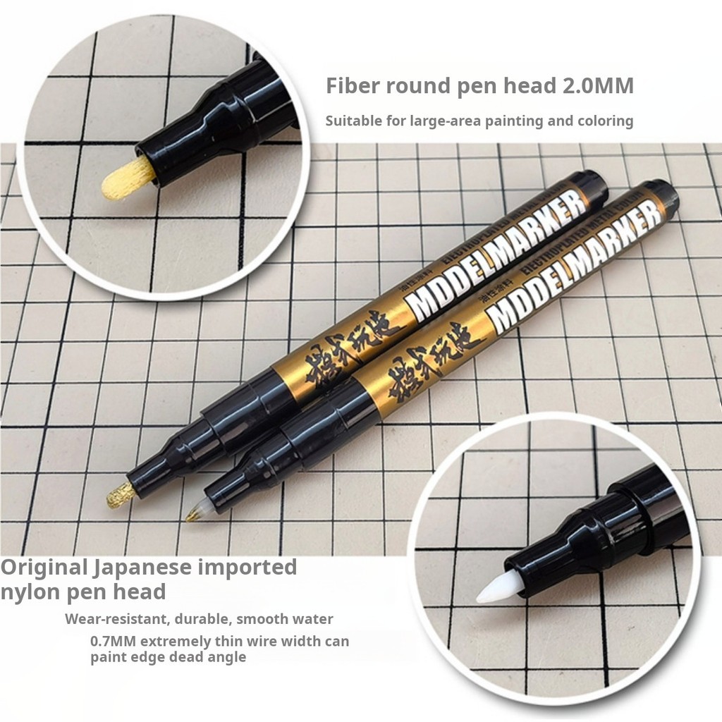 MS044 Model Marker Pen 0.7MM 2MM Tip Electroplated Golden Silver Copper ...