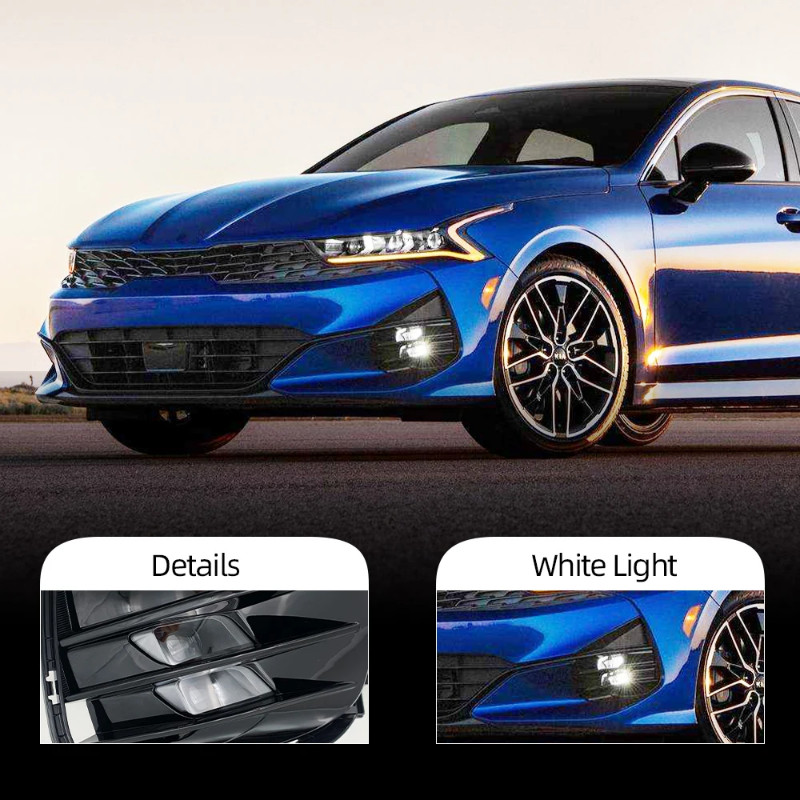 Car LED Fog light Daytime Running Lights For Kia Optima K5 2020 2021 DRL Front Bumper Fog Lamp ...