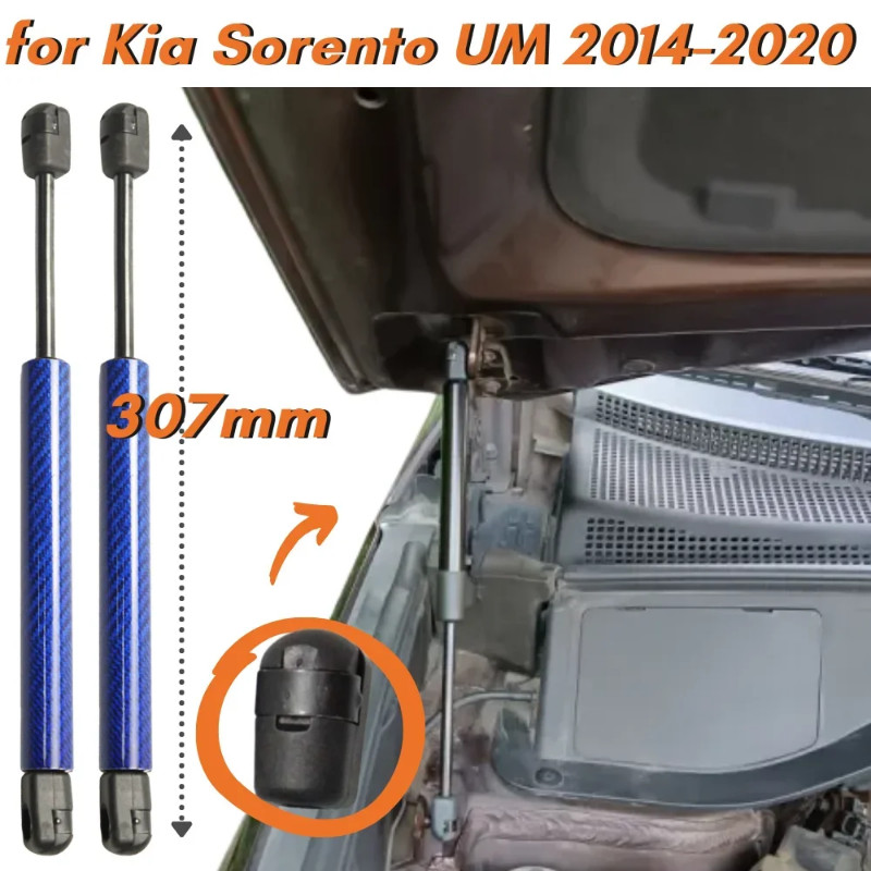 Qty(2) Carbon Fiber Hood Struts for Kia Sorento UM SUV 2014-2020 307mm ...