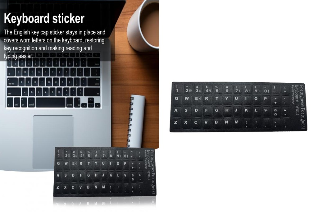[Fe] Keyboard Stickers for Worn Letters Stick-on Keyboard Letters 2pcs ...