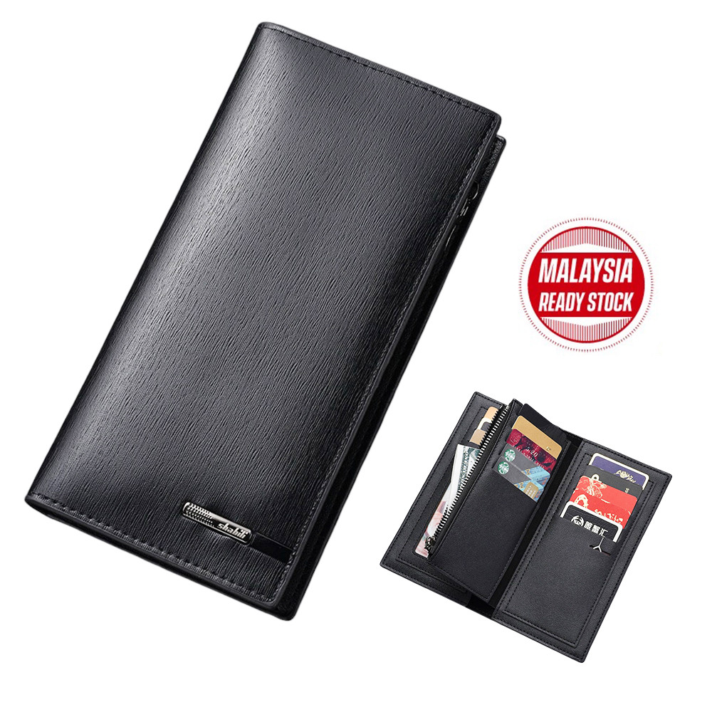 High Capacity Long Men Wallet With Zip Compartment Dompet Lelaki ...