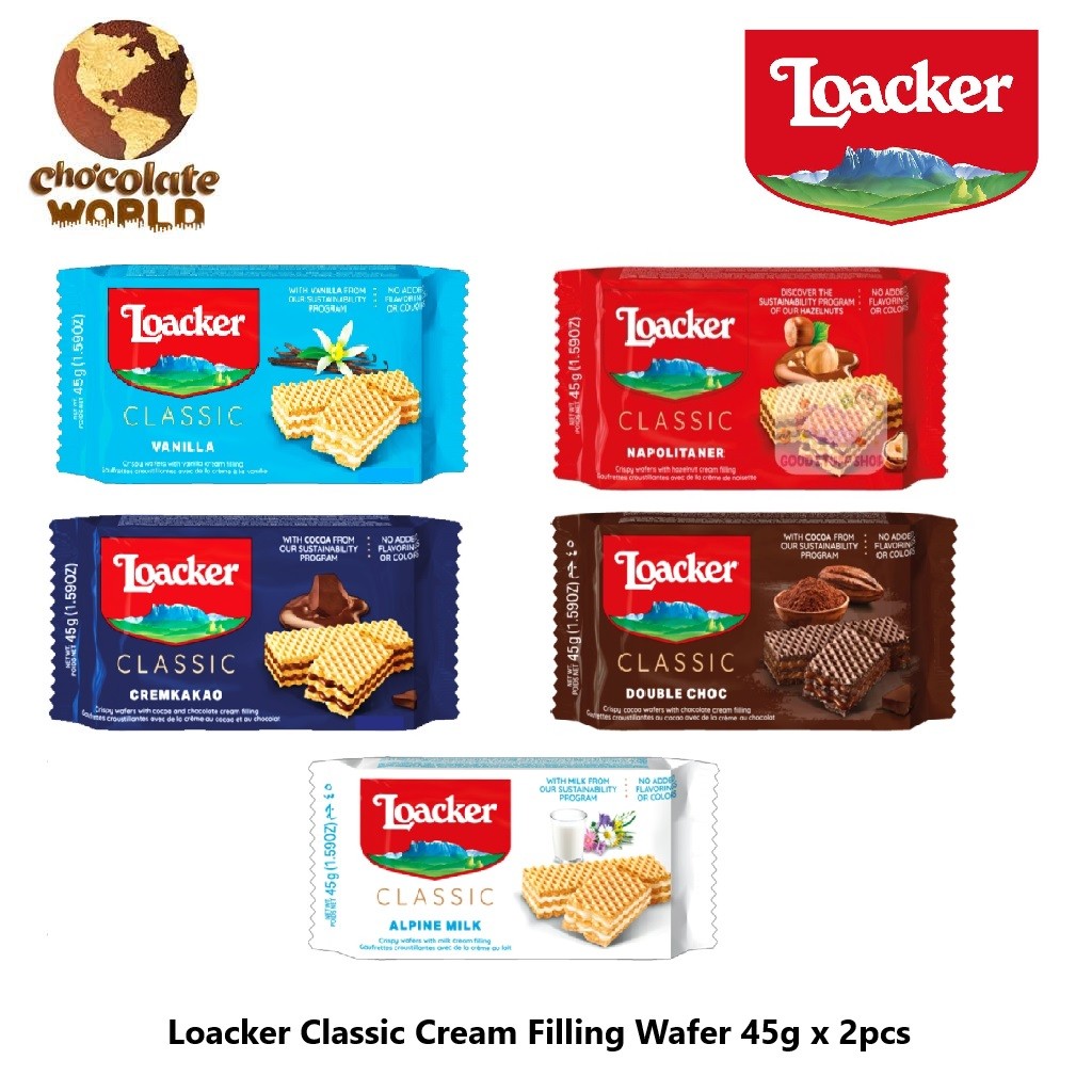 Loacker Classic Crispy Wafers With Assorted Cream Filling 45g Series ...