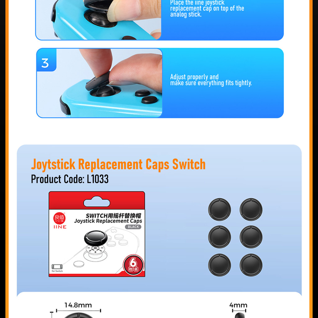 IINE Joycon Replacement Joystick Covers For Nintendo Switch OLED V1 V2 ...