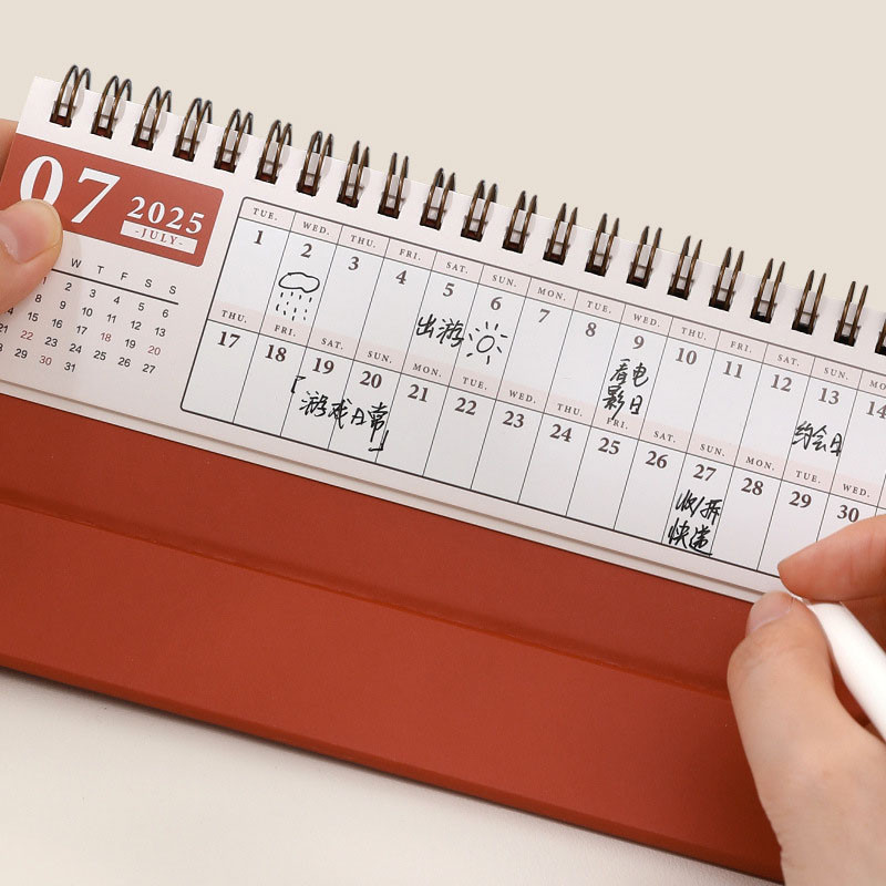 2025 Desk Calendar Simple MINI Desk Coil English Calendar Monthly Plan ...