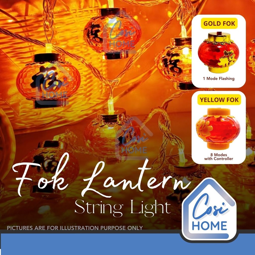 20L FOK LANTERN CHASING Light Waterproof String Light CNY Decoration ...