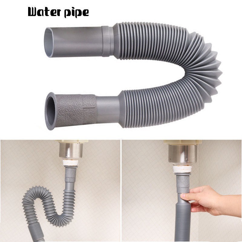 KUM Plastic Flexible Kitchen Basin Strainer Sink Extension Drain Hose ...