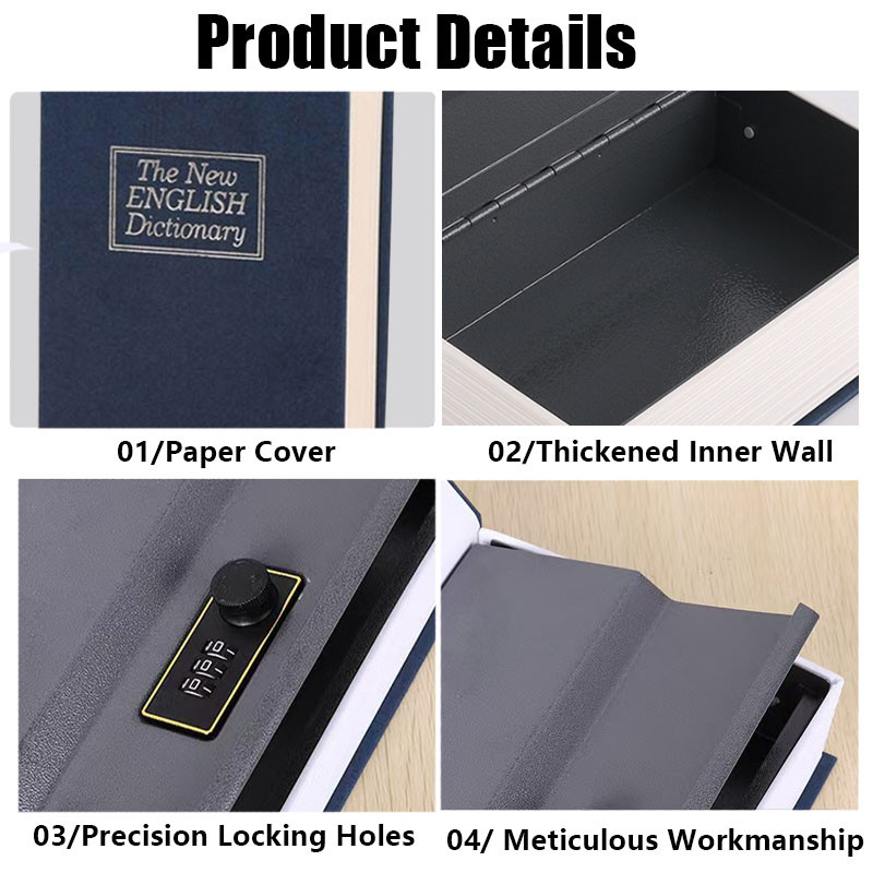 Code Cash Safe Case Metal Dictionery Book Safe Box Locker Hidden Money ...