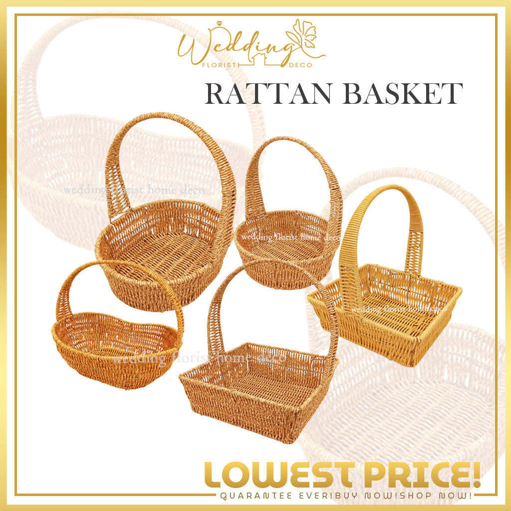 S/M/L HIGH QUALITY RATTAN BASKET/BAKUL BUNGA/RAGUL HANTARAN/FLOWER ...