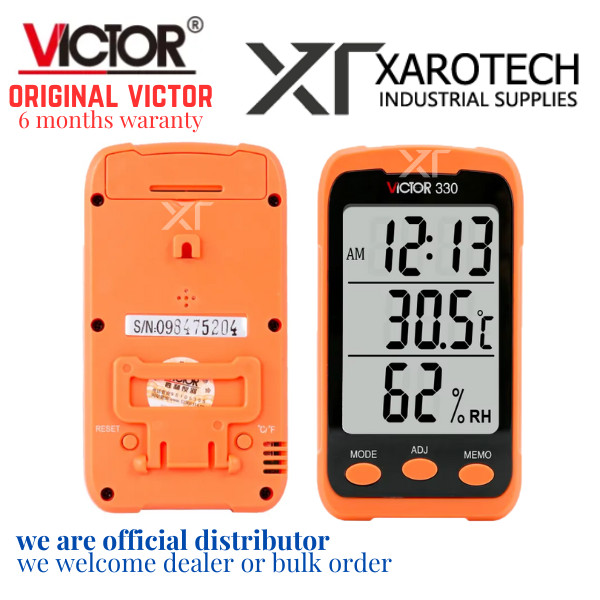 Victor 330 Digital Humidity And Temperature Meter Desk Clock Alarm ...