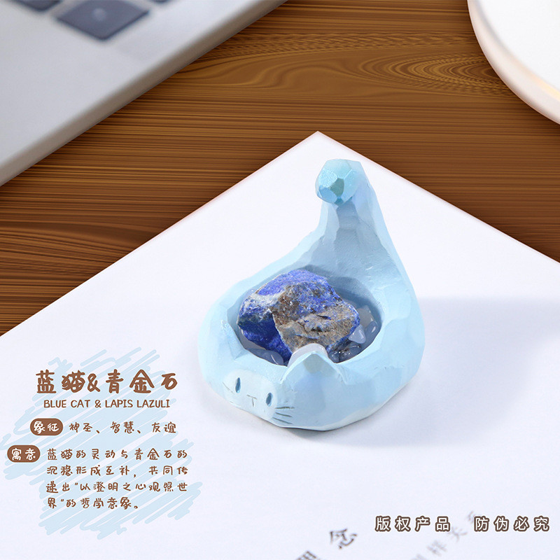 Cute cat crystal blind box 2.0 figure toy home desktop ornament ...