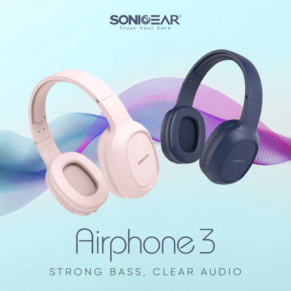 SonicGear AirPhone 3 Headphone Bluetooth With Mic Wireless 5.4 Headset ...