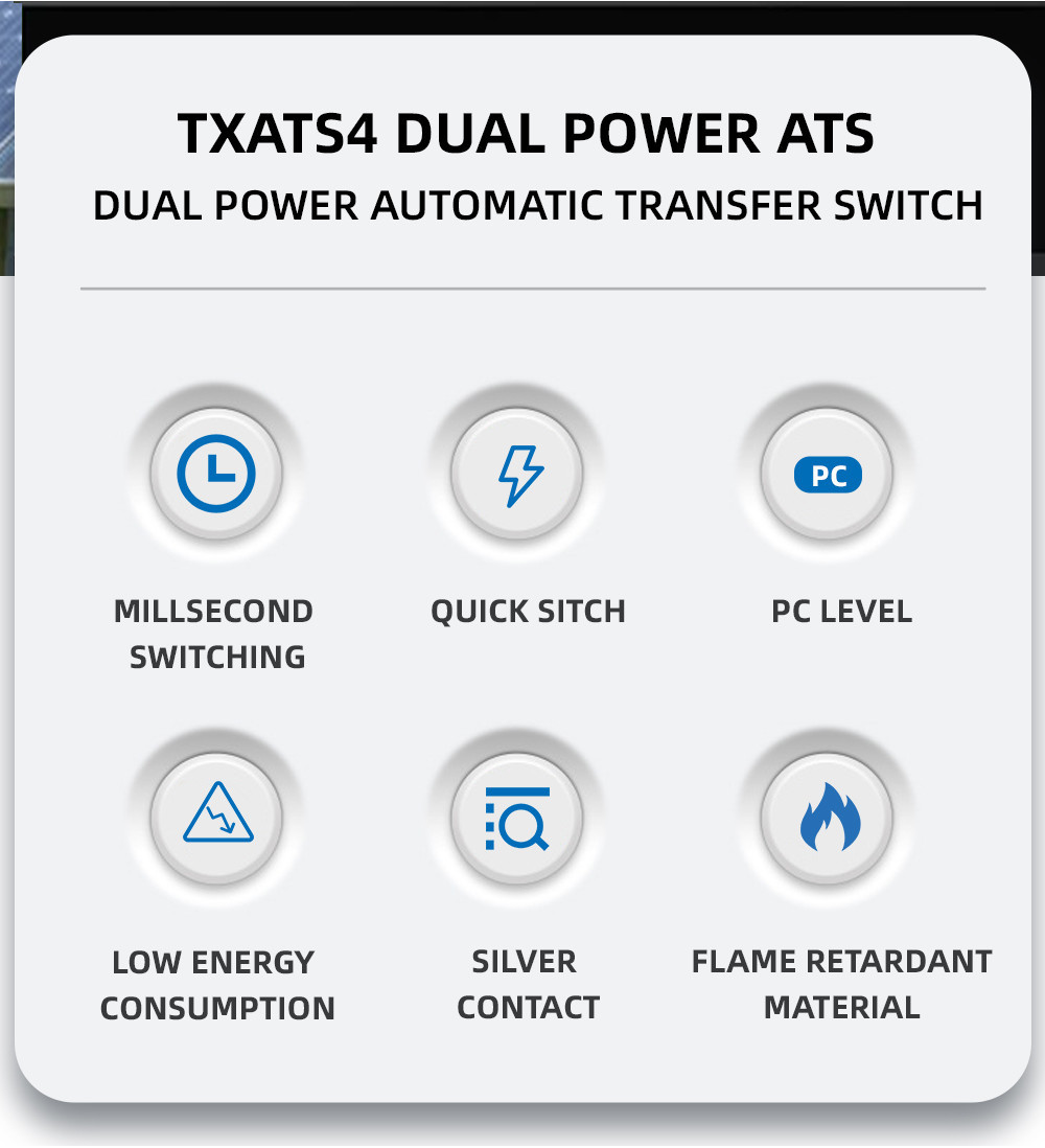 63A ATS Dual Power Automatic Transfer Switch Electrical Selector ...