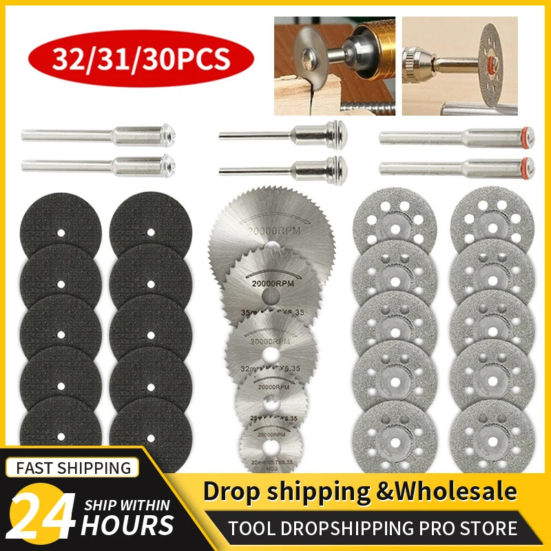 32/31/30 Pcs Circular Saw Blade Diamond Cutting Wheels HSS Circular Saw ...