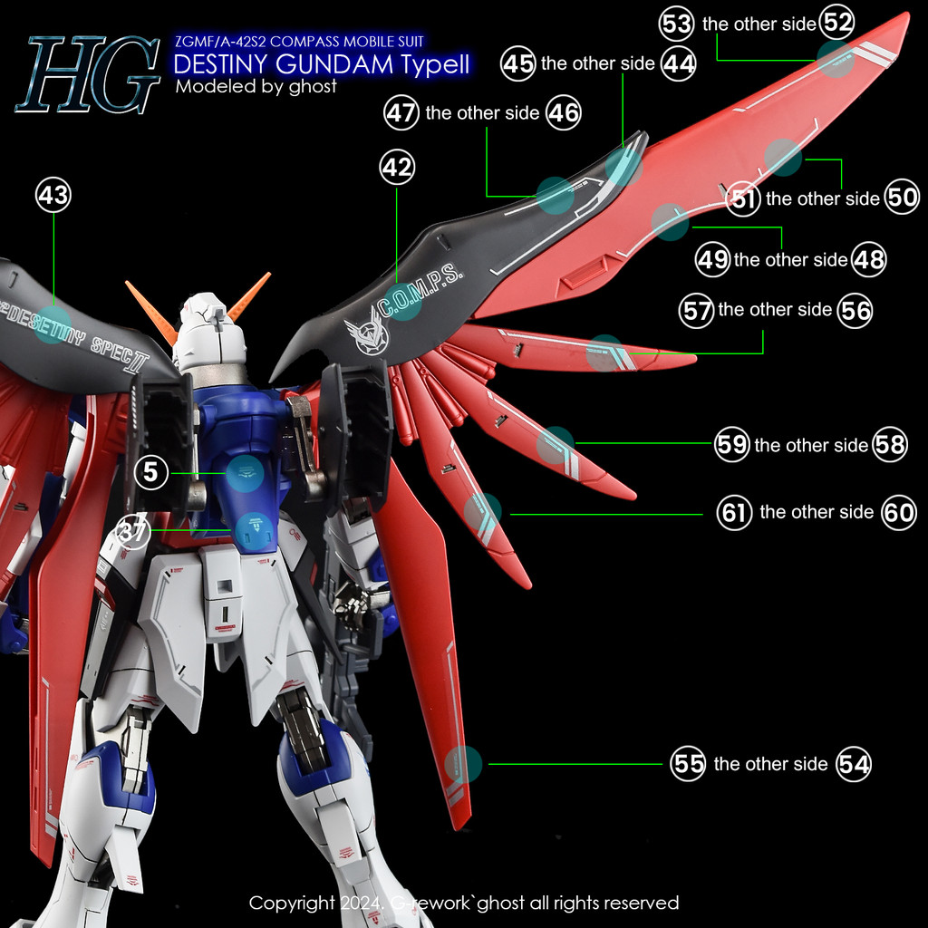 G-Rework HG Destiny Gundam Spec II Water Decal CD-H224 G Rework HGCE ...