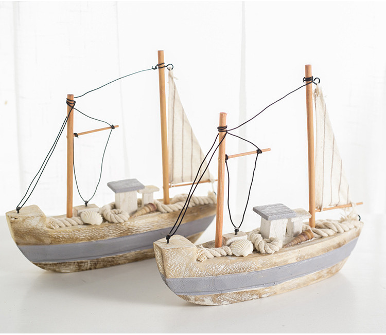 Wooden Home Decor Vintage Nautical Sailing Wood Display Model Ship ...